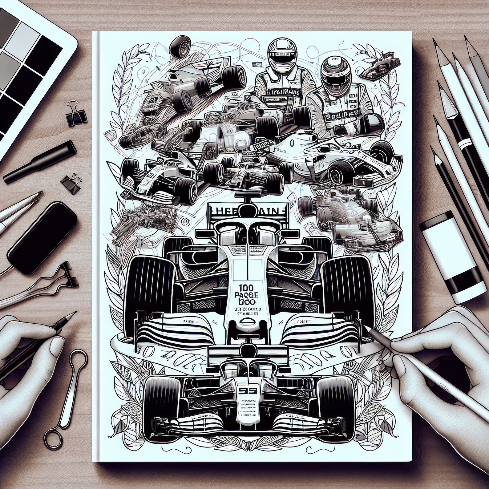 Top Formula 1 Drivers of the Decade, 100 Page Coloring Book, Digital ...