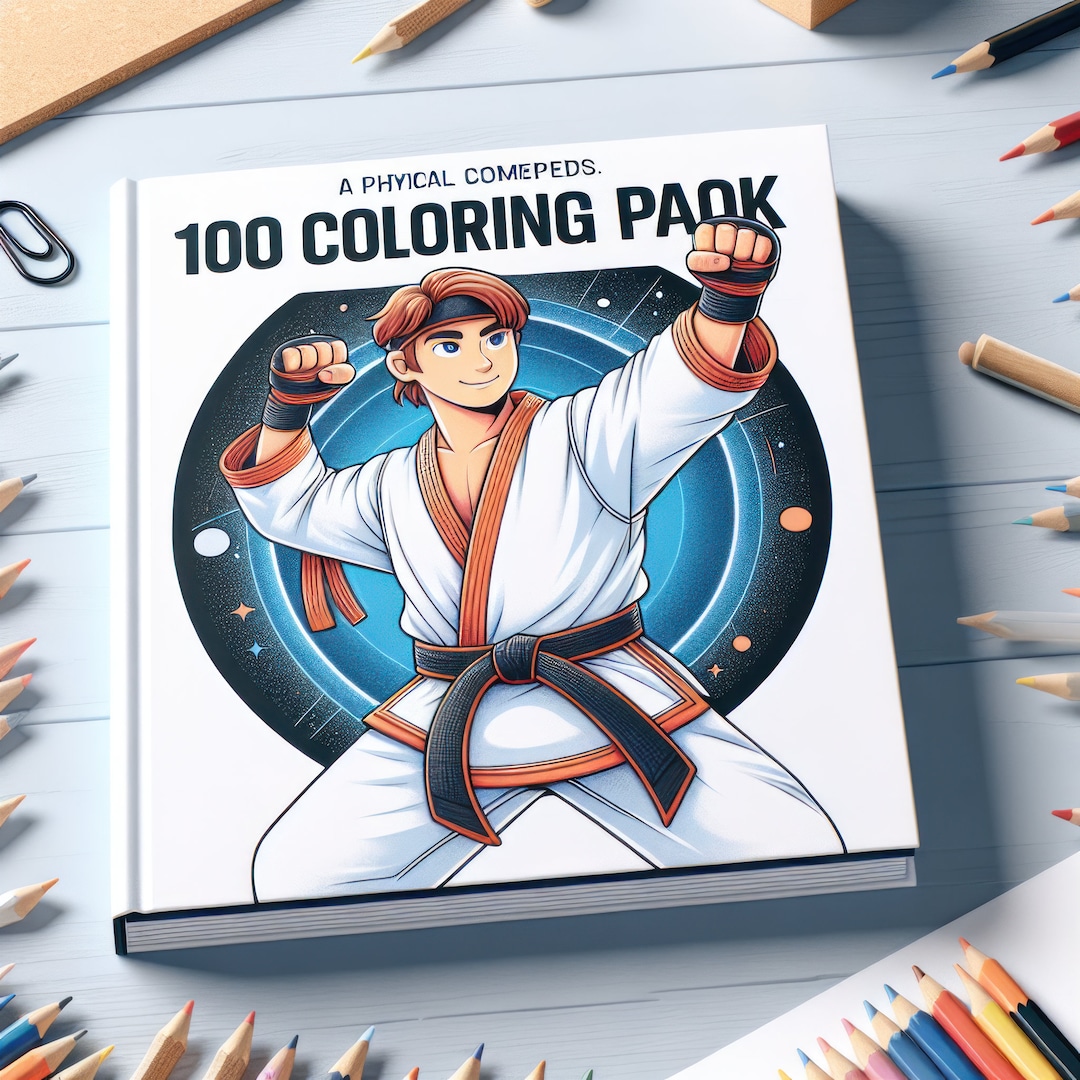 100 Pages Karate Coloring Book Digital PDF for Kids and Adults Perfect ...