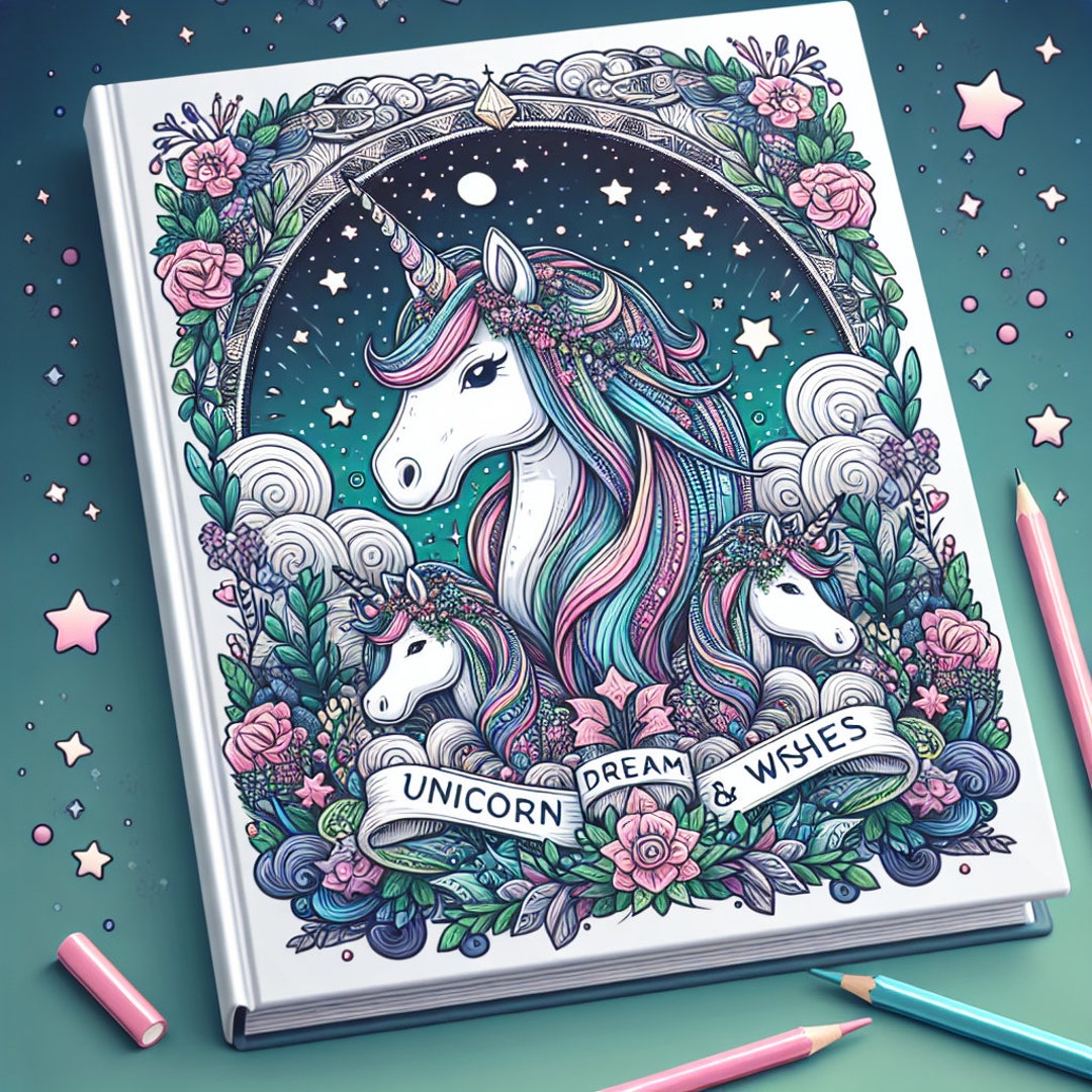 100 Printable Unicorn Dreams Coloring, 100 Pages Digital PDF Book ...