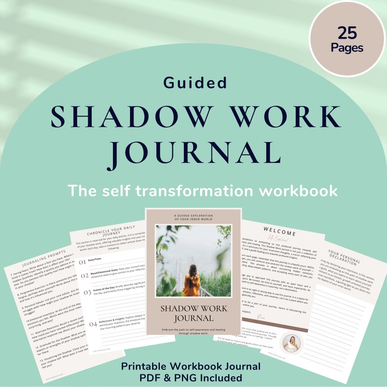 Shadow Work Journal Printable PDF Therapy Journal, Self-discovery ...