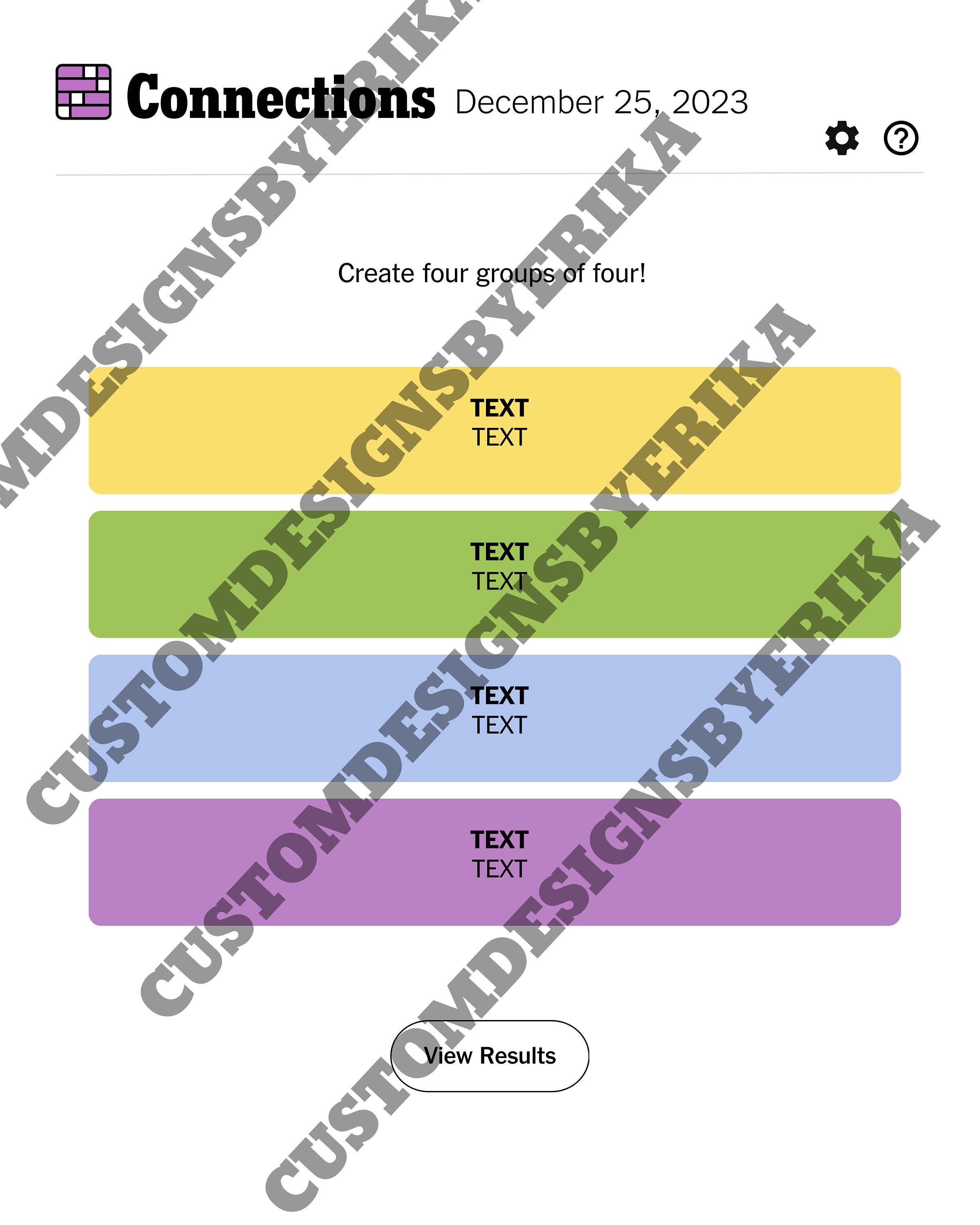 Personalized Connections Puzzle Custom Nytimes NYT and NYT Games Poster ...