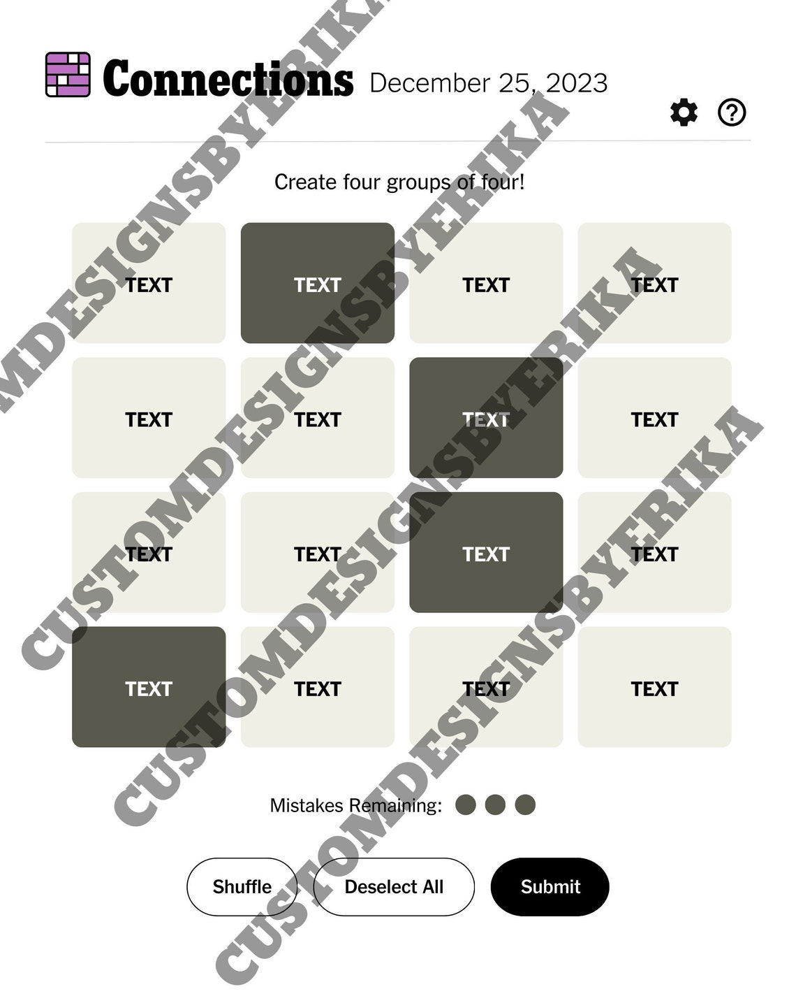 Personalized Connections Puzzle Custom Nytimes NYT and NYT Games Poster ...