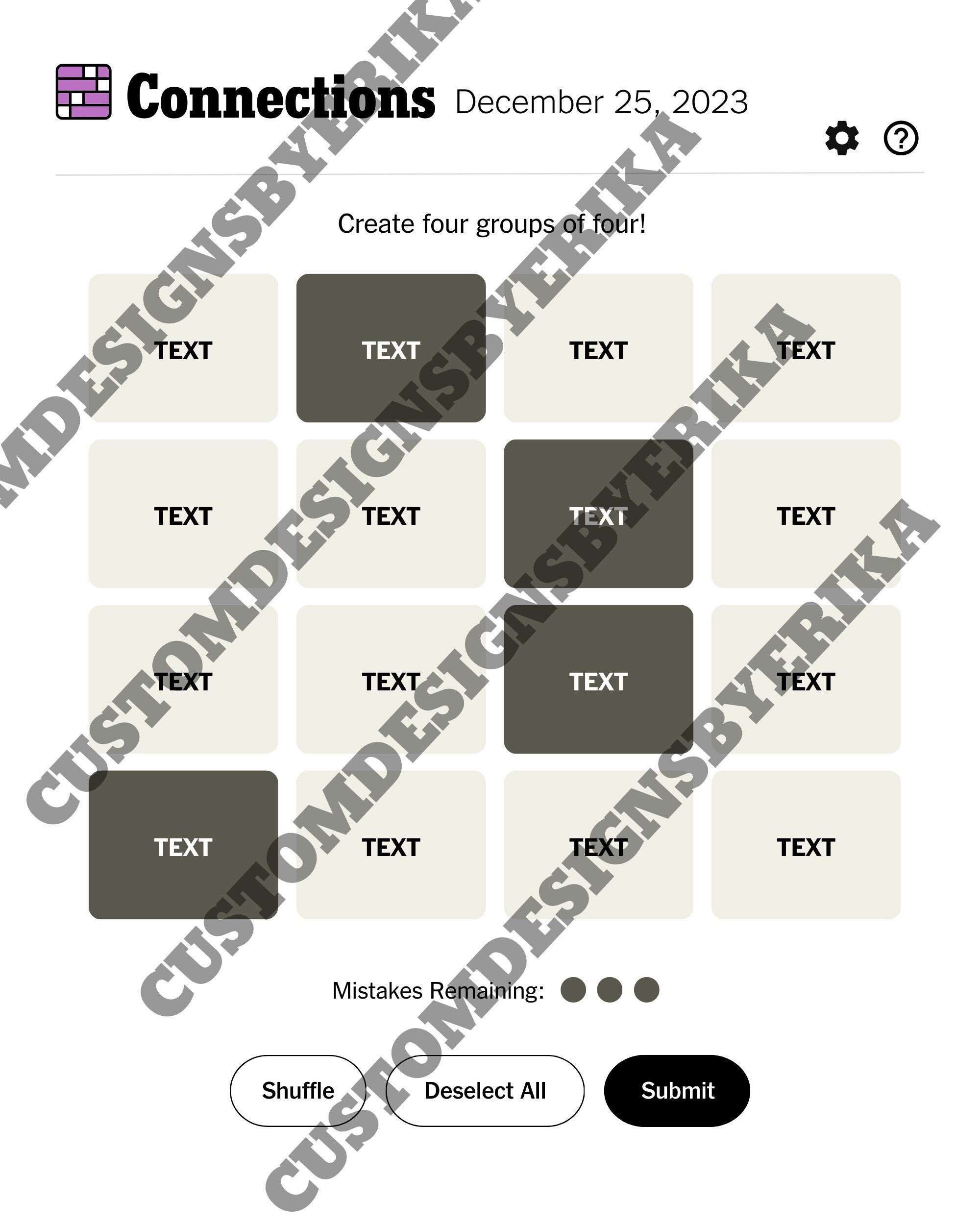 Personalized Connections Puzzle Custom Nytimes NYT and NYT Games Poster ...