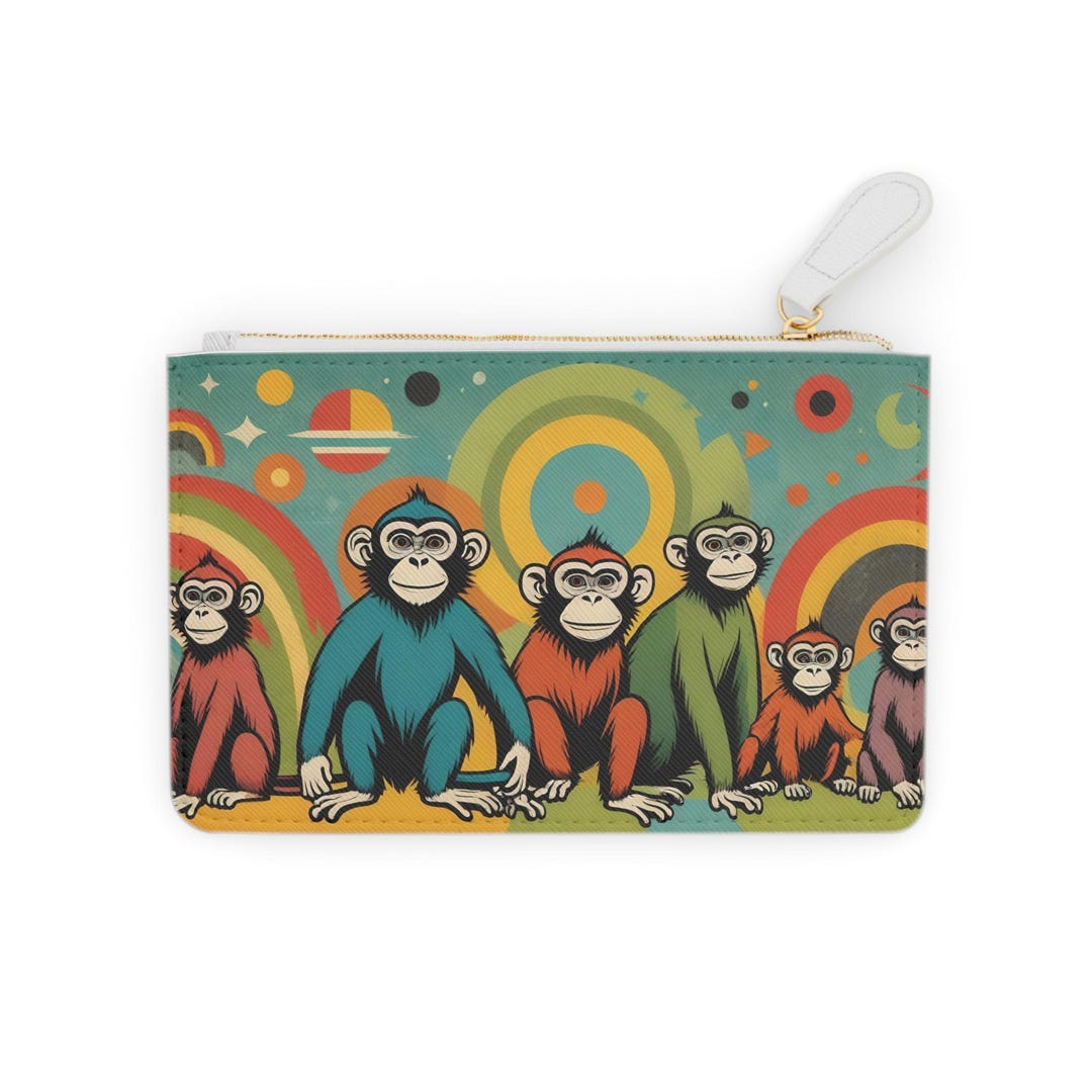 Retro Monkey Mini Clutch Bag, Unique Gift for Animal Lovers, Cute Coin ...