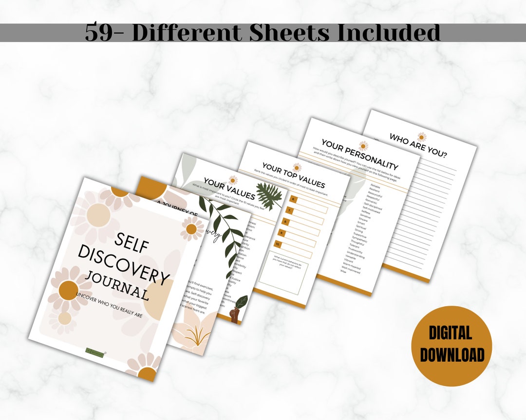 Daisy Flower Self Discovery Printable Journal , Self Care, Self Love ...