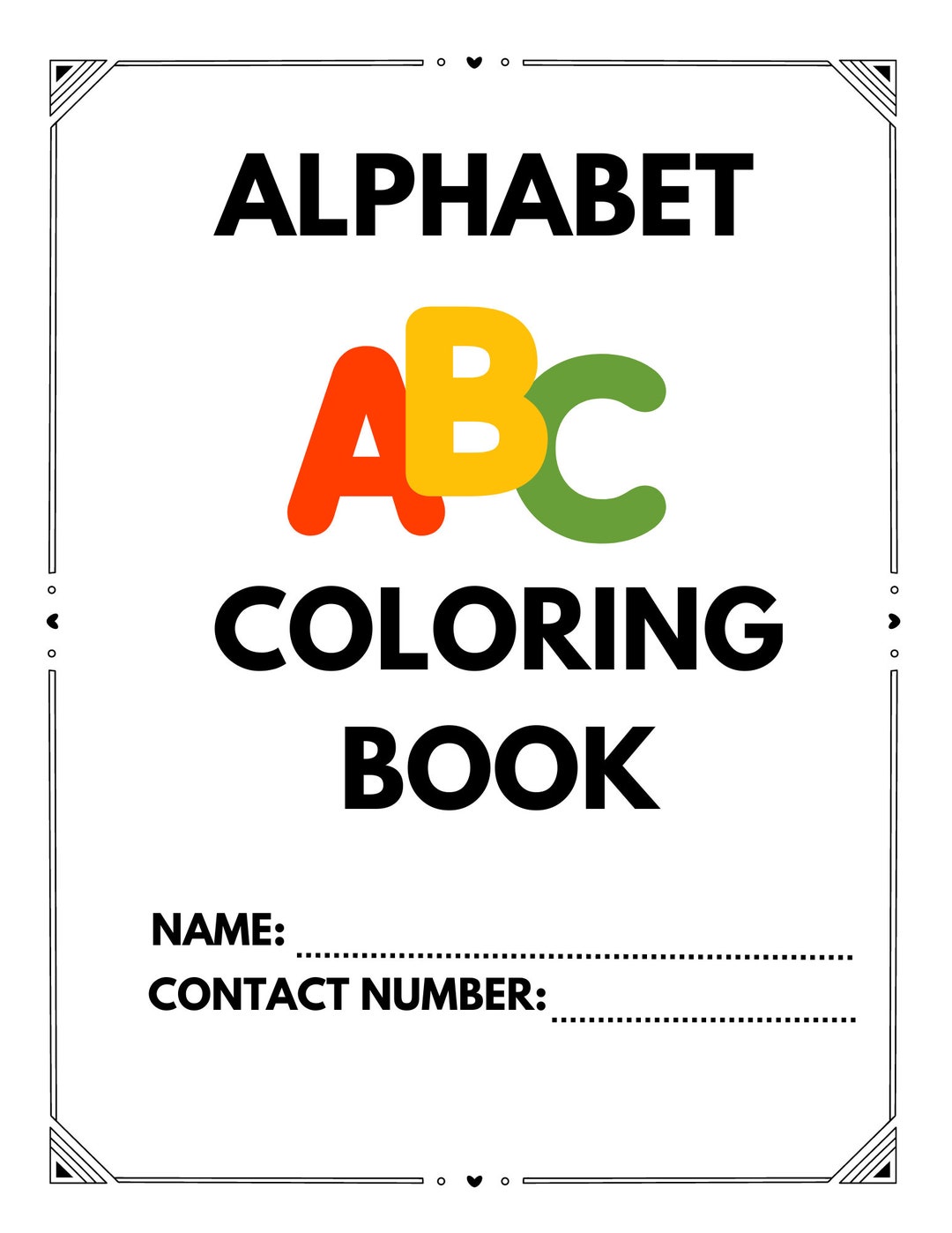 Kids Alphabet Coloring Books - Etsy