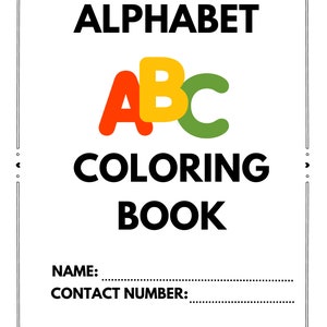 Kids Alphabet Coloring Books - Etsy