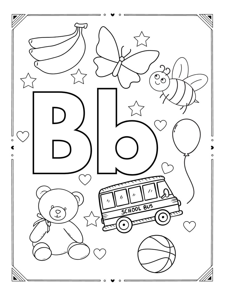 Kids Alphabet Coloring Books - Etsy