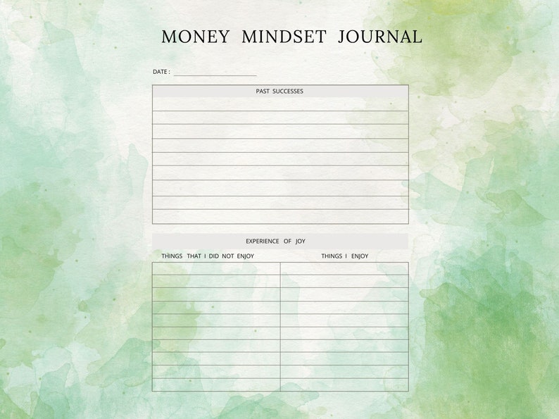 Money Mindset Journal - Etsy