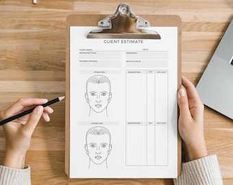 Female Face Client Estimate Sheets for Aesthetic Consults - Etsy