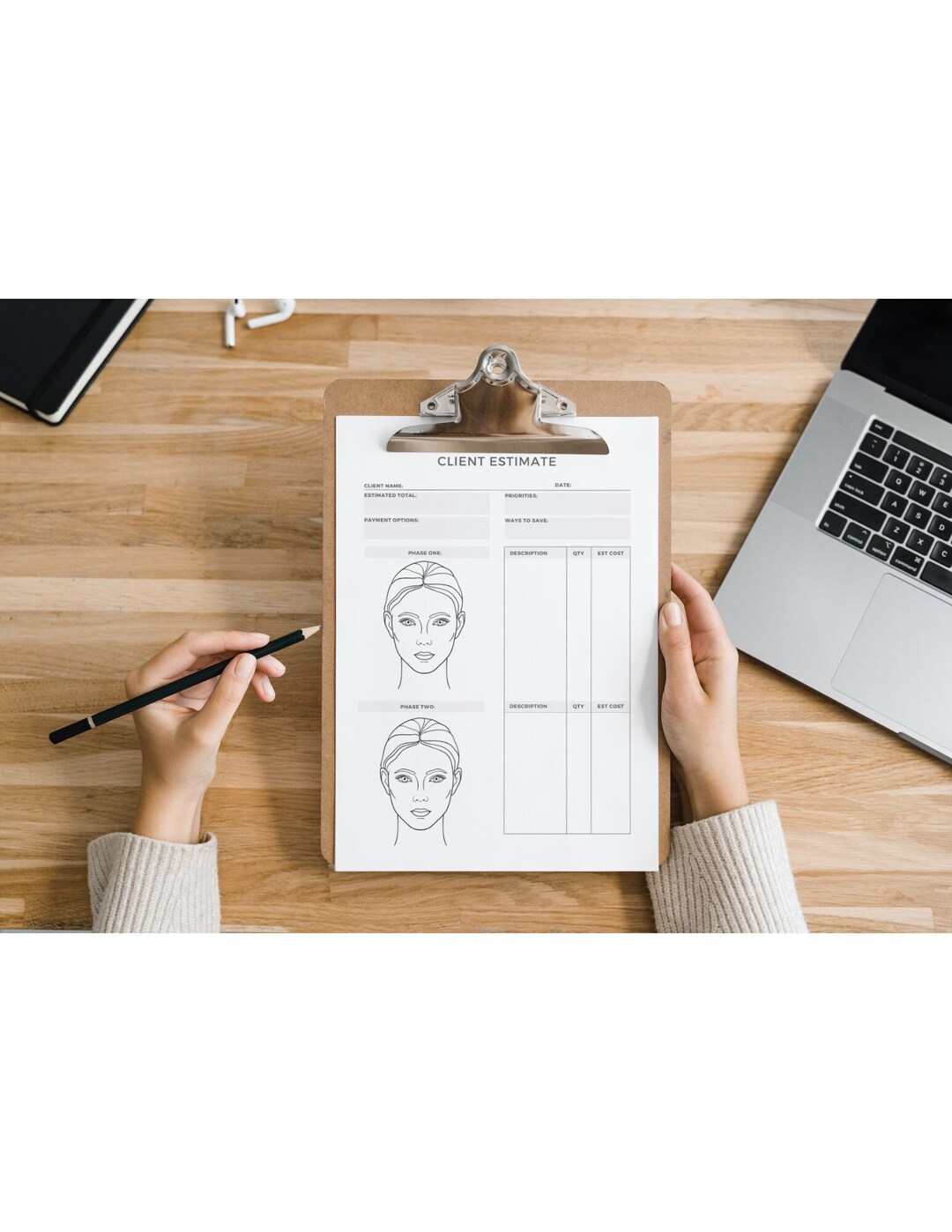 Female Face Client Estimate Sheets for Aesthetic Consults - Etsy
