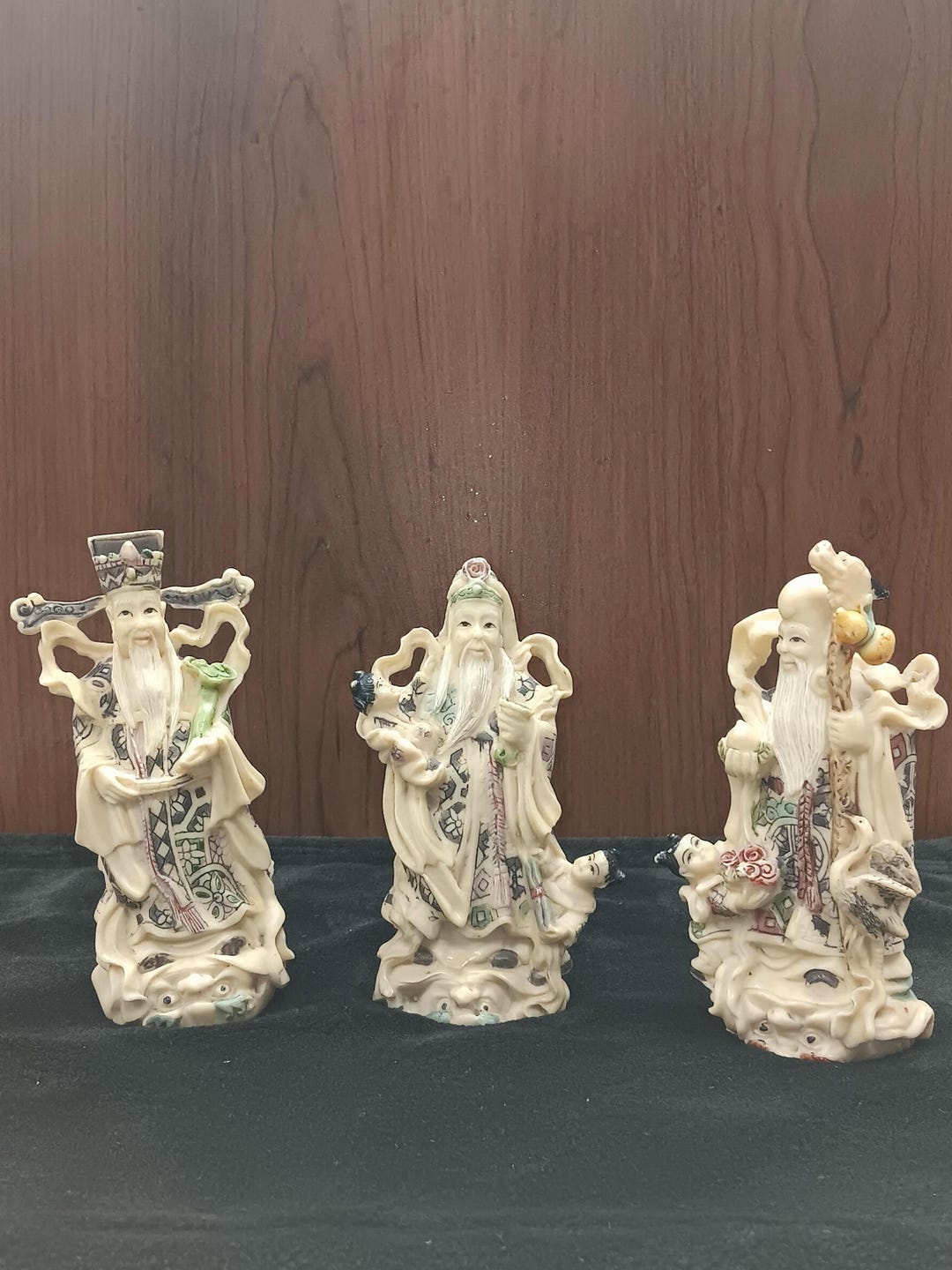 Vintage Chinese Set of 3 Gods Figurines of San Xing - Etsy