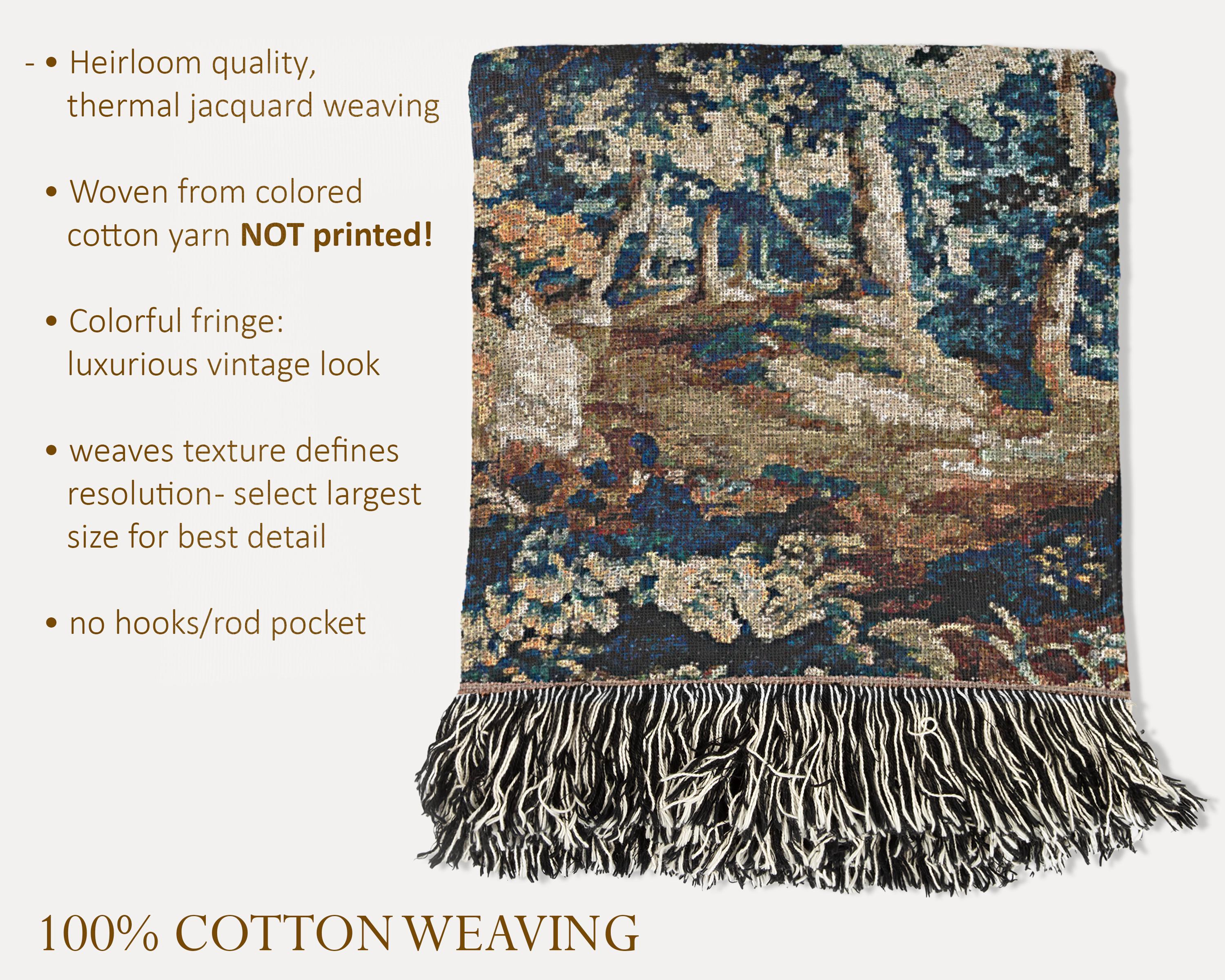 Woodland Woven Wall Tapestry Cotton Wall Tapestry Antique European Wall ...