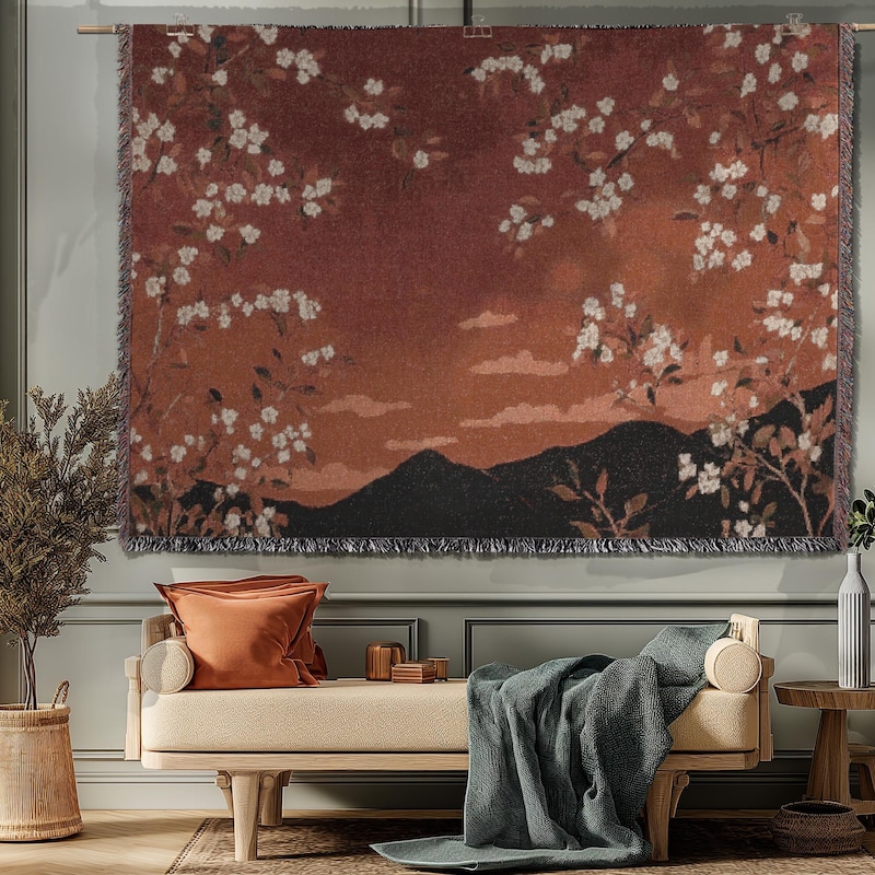 Warm Japanese Tapestry - Etsy