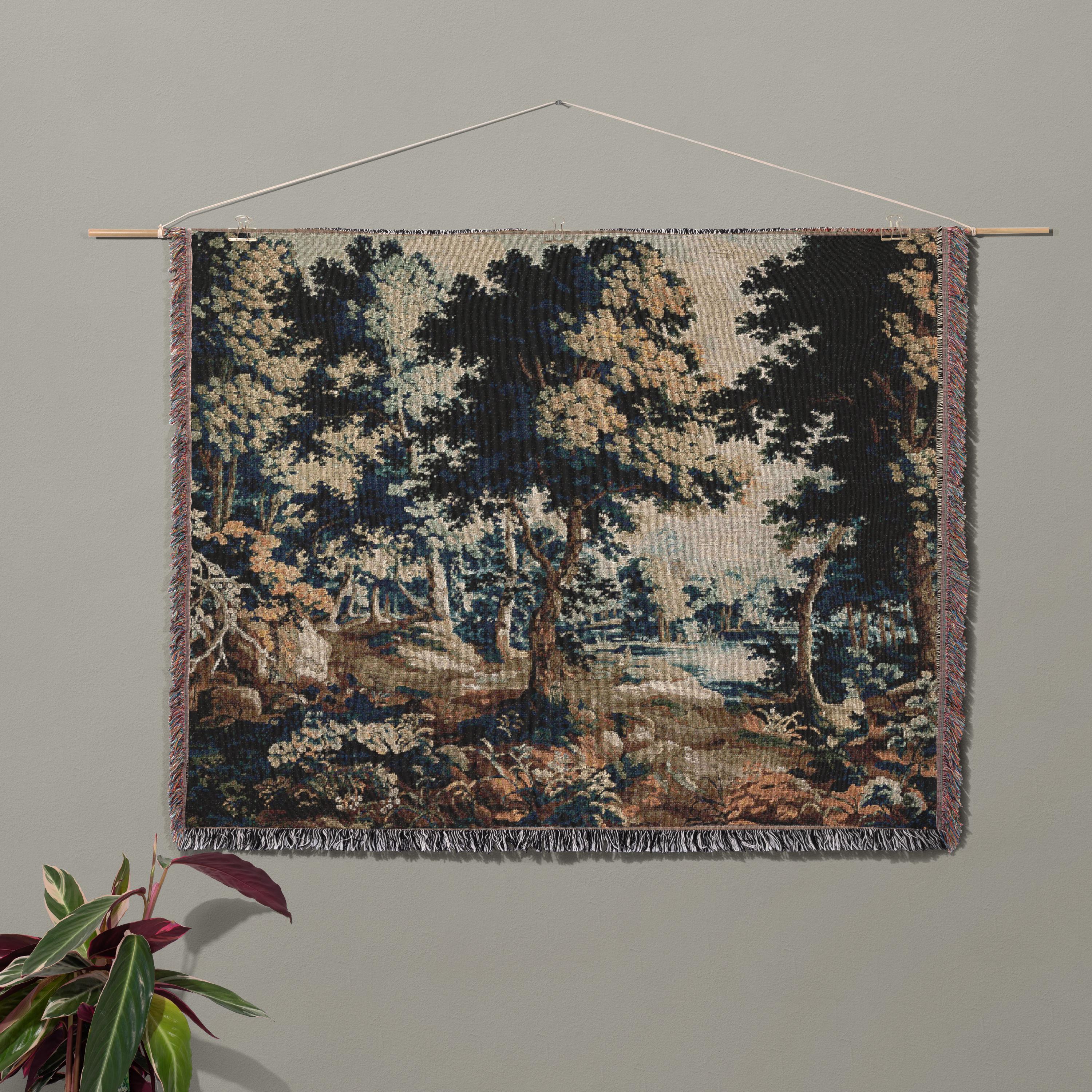Woodland Woven Wall Tapestry Cotton Wall Tapestry Antique European Wall ...