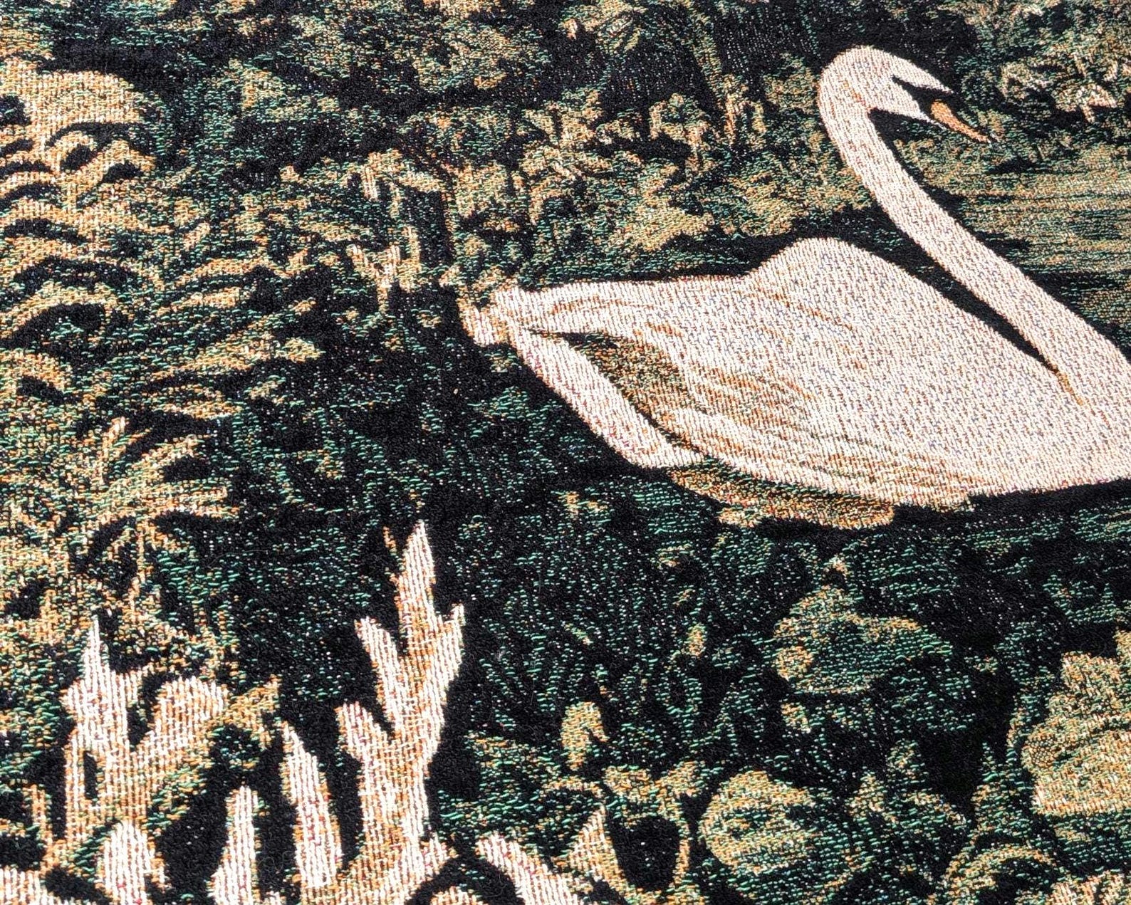 Swan Lake Woven Tapestry Romantic Verdure Cotton Wall Hanging French ...