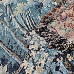 Woven Blue Tapestry French Country Decor Luxury Boho Tapestry Blue ...