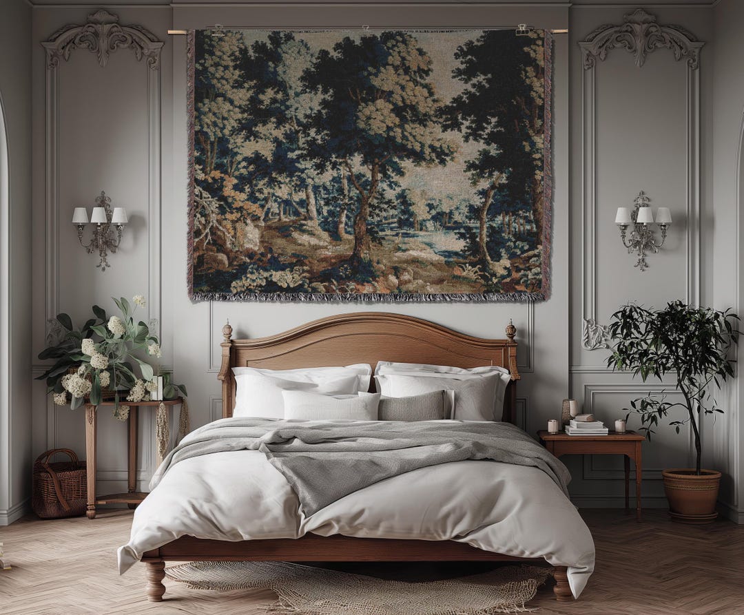 Woodland Woven Wall Tapestry Cotton Wall Tapestry Antique European Wall ...