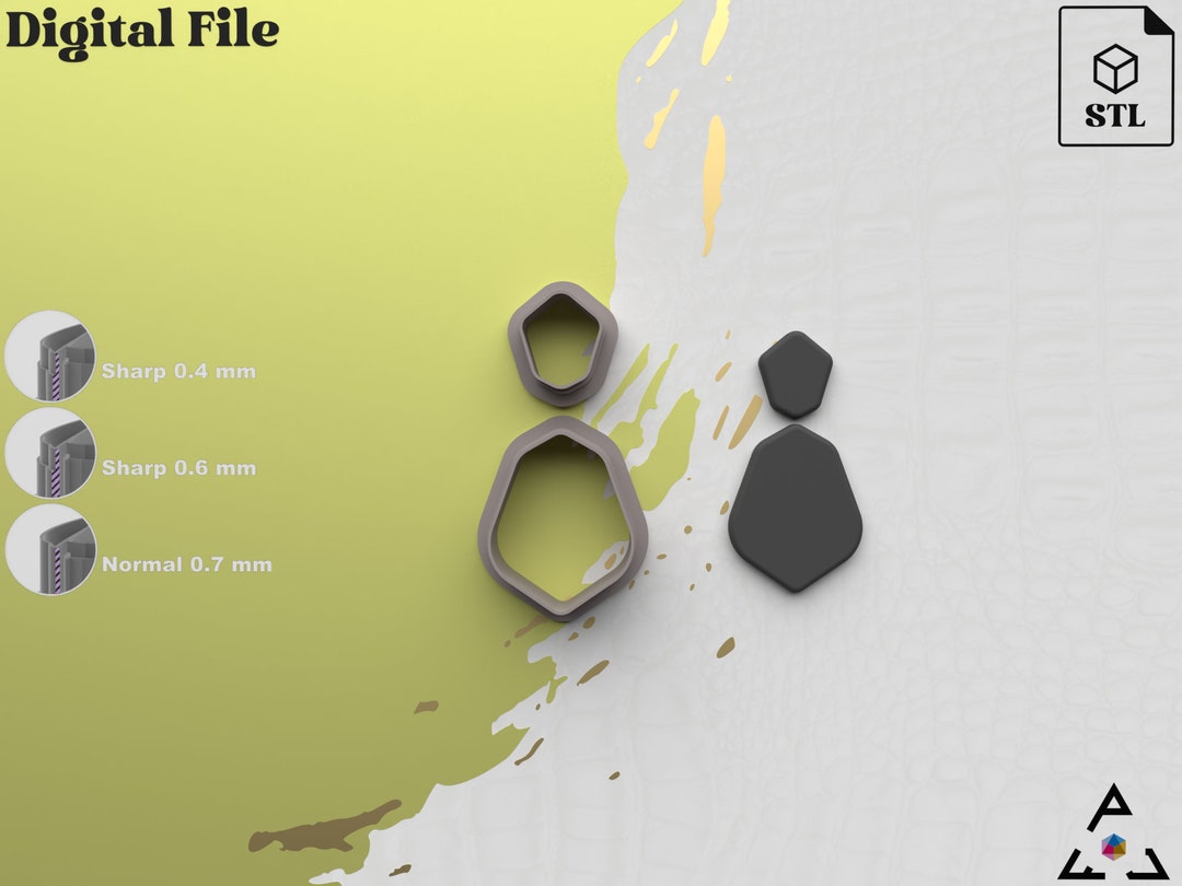 Polymer Clay Cutter Rounded Polygon *6 Size 3 Version Cut/geometric ...