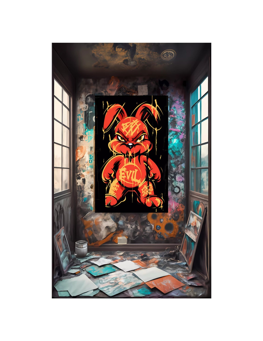 EVIL BUNNY 420 Malevolent Bunny: Sinister Digital Art Download for a ...
