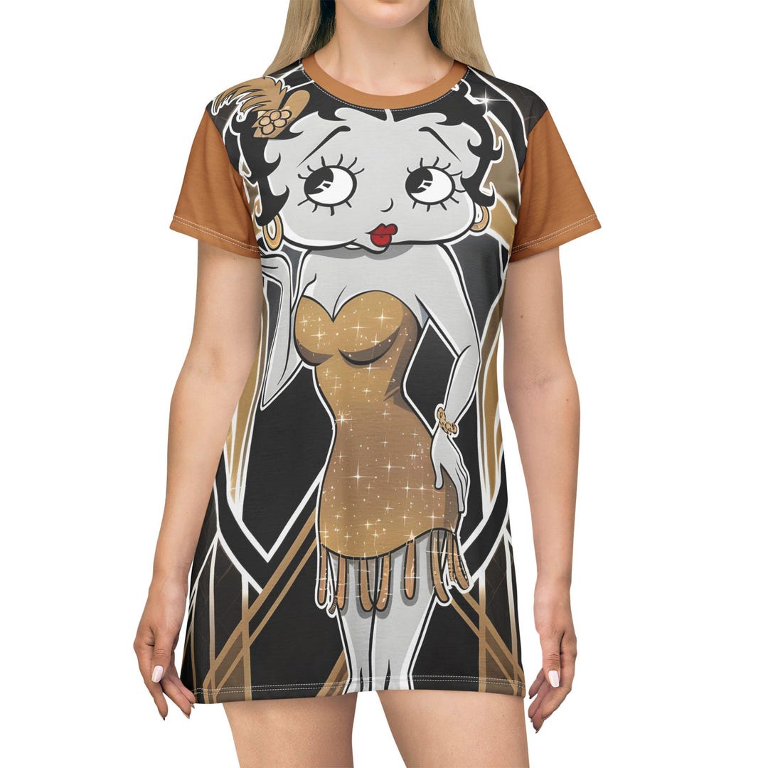 Betty Boop T-shirt Dress, Vintage Cartoon Character, Women's Fashion ...