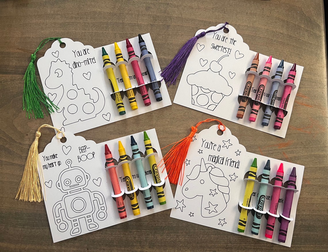 Valentine Coloring Bookmarks - Etsy