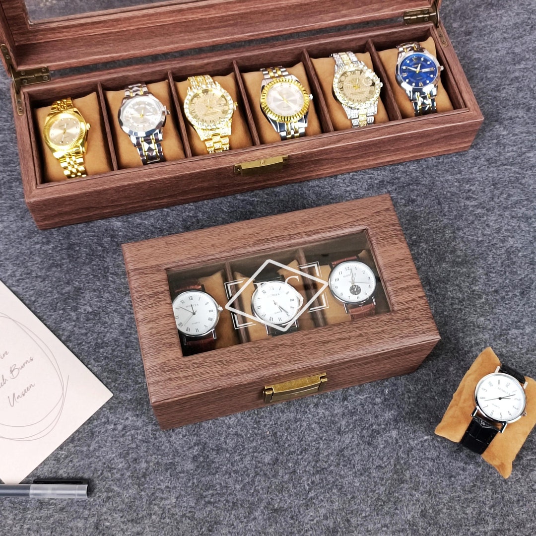 Personalized Engraved Watch Box, Leather Multi-slot Watch Box, Custom ...