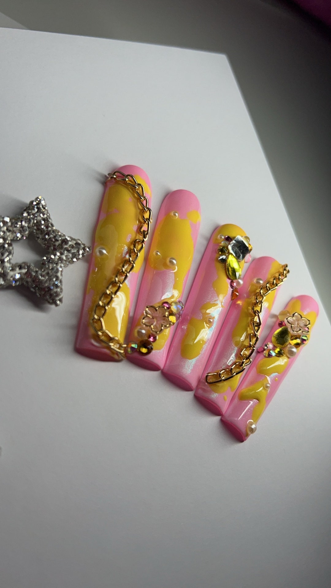 Spiked Lemonade Press on Nails Handmade - Etsy