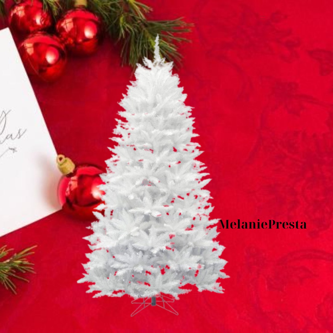 Unlit 5.5-foot Artificial Christmas Tree With White Sparkles, Perfect ...