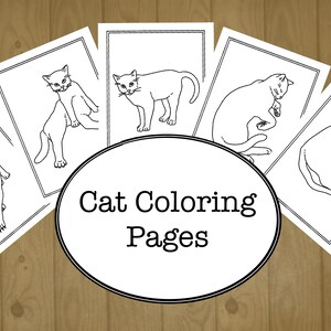 Cat Coloring Book Sheets 5 Printable Pages Coloring Pages for Kids and ...