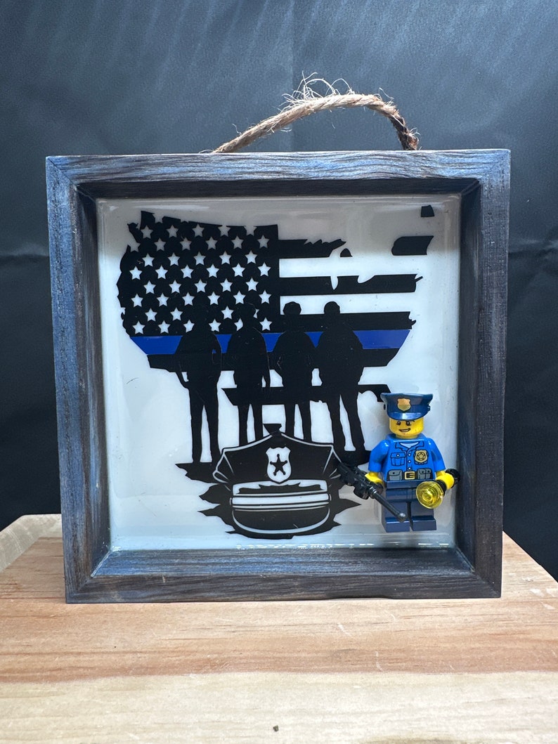 Custom Police Lego Shadow Box - Etsy