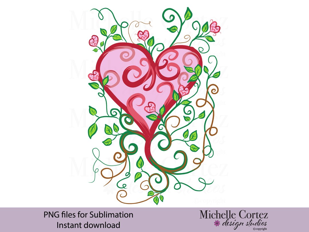 Whimsical Vine and Flowering Hearts Instant Download PNG Fairy Princess ...