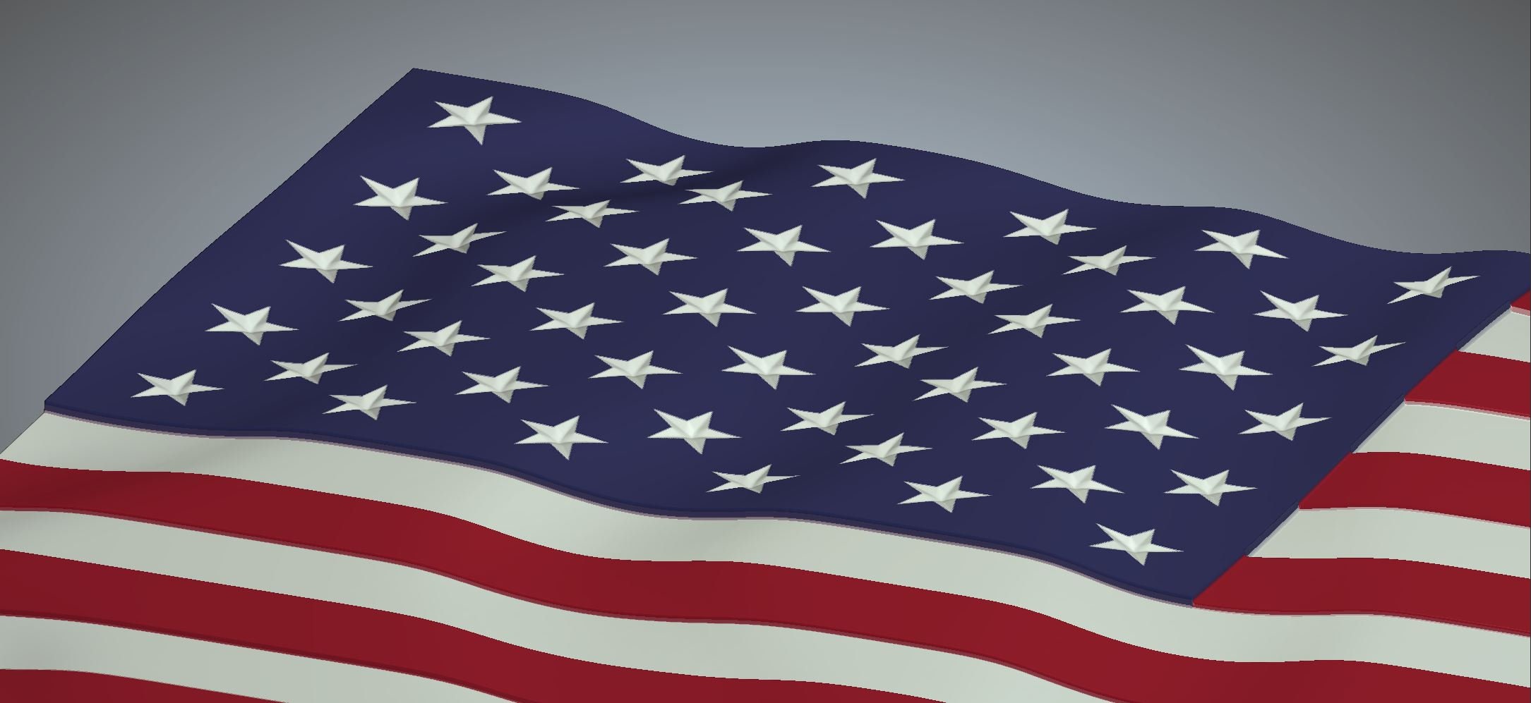 Wavy American Flag, 3D .STL, CNC Router, 3D Printer, Wood Flag, 4th of ...