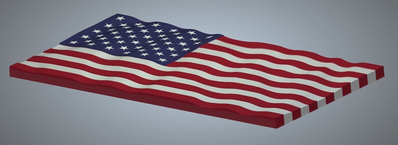 Wavy American Flag, 3D .STL, CNC Router, 3D Printer, Wood Flag, 4th of ...