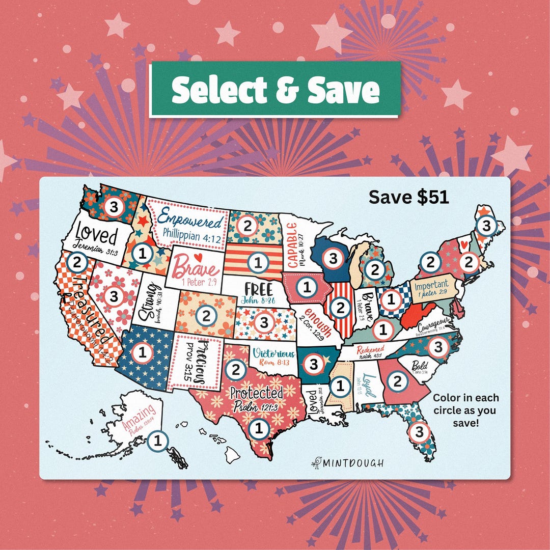50 States Select & Save Challenge - Savings Tracker, Fund Tracker ...