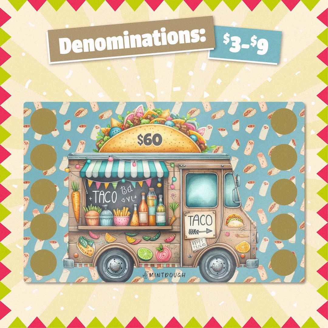 Taco Truck Scratch-off Challenge - Savings Tracker, Fund Tracker ...