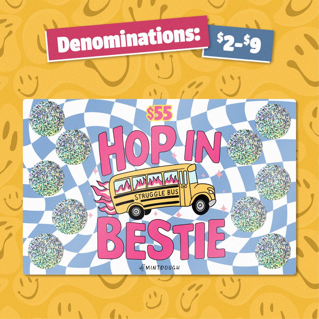 Hop in the Struggle Bus Scratch-off Challenge - Savings Tracker, Fund ...