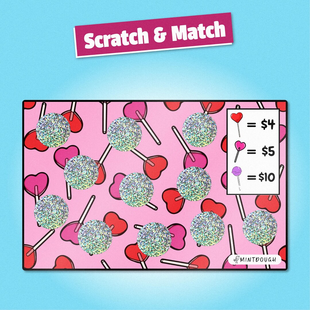 Valentine's Pops Scratch & Match Challenge - Savings Tracker, Fund ...