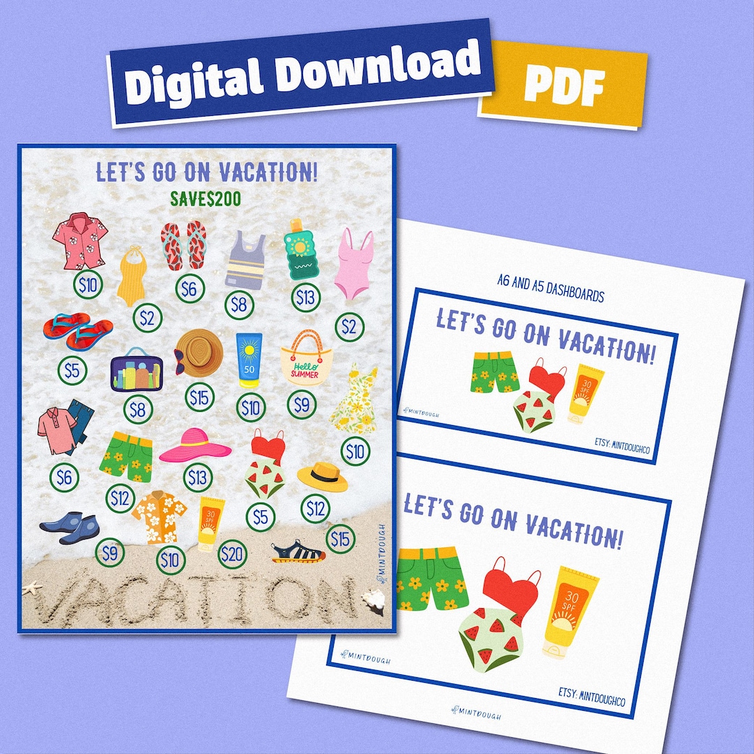 Let's Go on Vacation Game - Digital Download PDF Printable-game Board ...