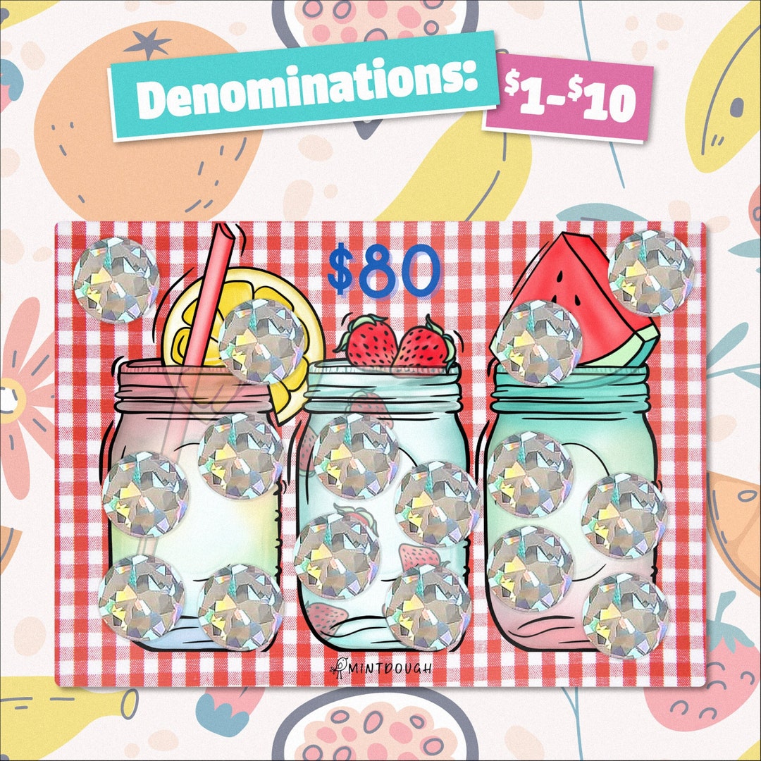 Refreshing Summer Scratch-off Challenge - Savings Tracker, Fund Tracker ...