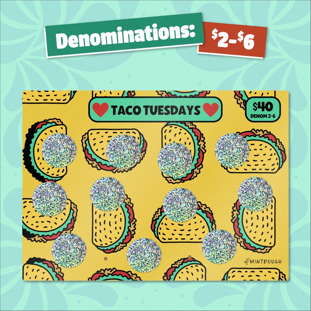Taco Tuesdays Scratch-off Challenge - Savings Tracker, Fund Tracker ...