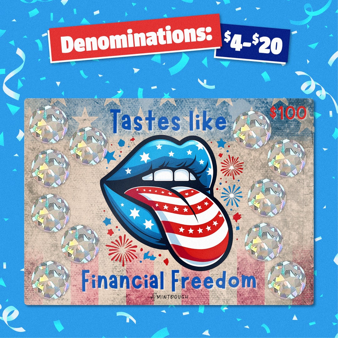 Financial Freedom 4th of July Scratch-off Challenge - Savings Tracker ...