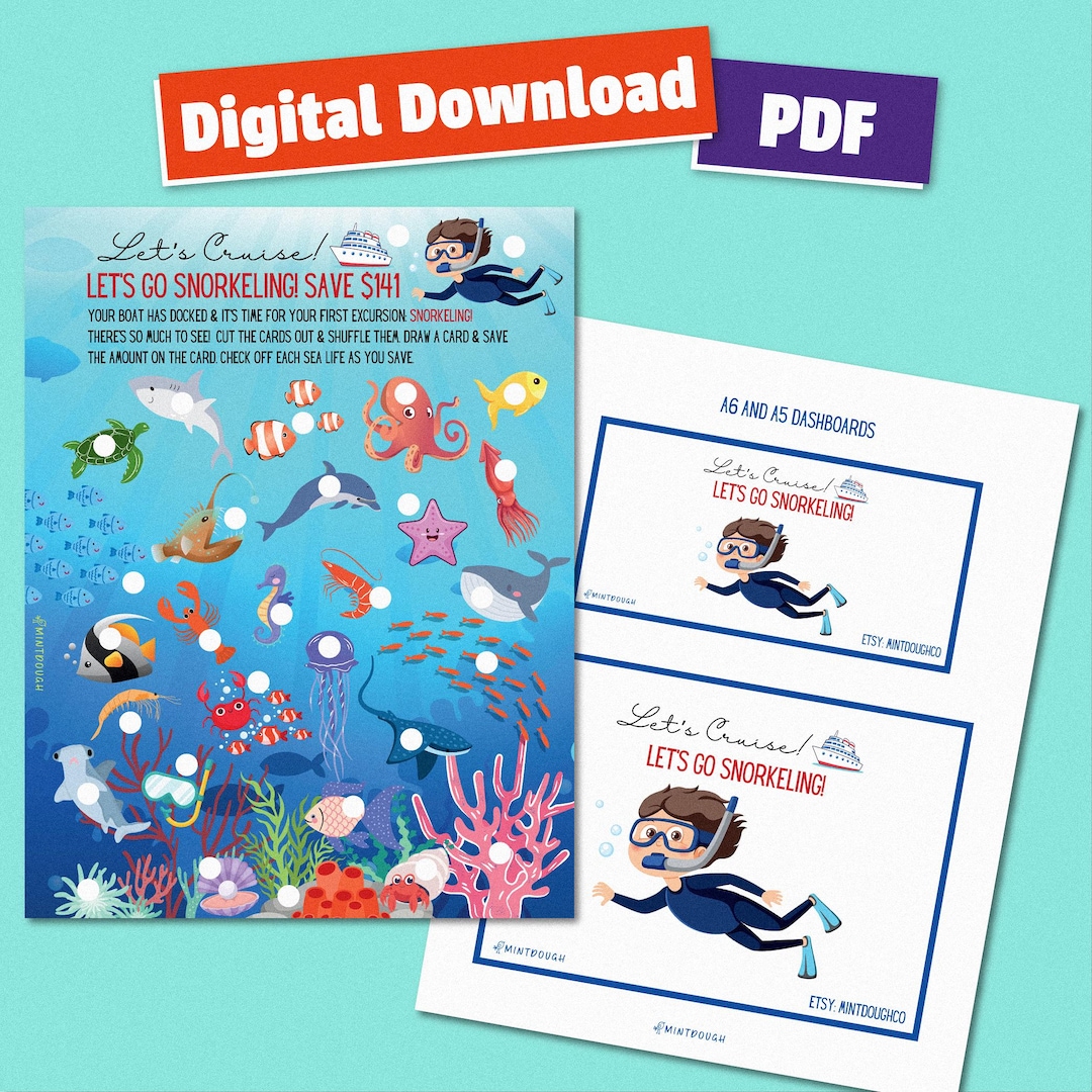 Let's Go Snorkeling Card Game - Digital Download PDF Printable - Game ...