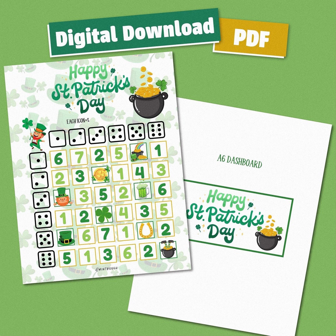 Happy St. Patrick's Day Roll the Dice Game - Digital Download PDF ...