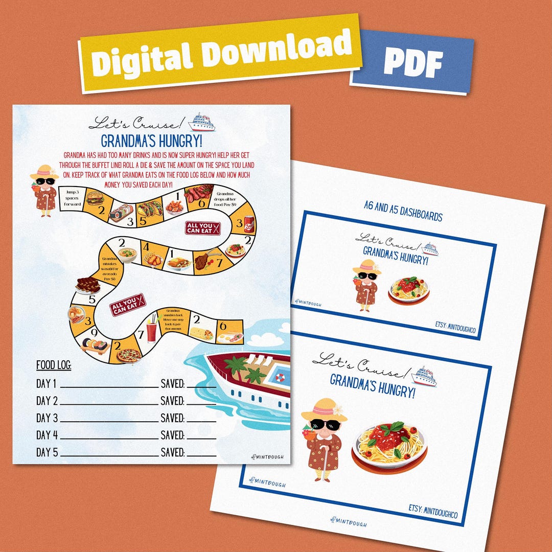 Grandma's Hungry Dice Game - Digital Download PDF Printable - Game ...