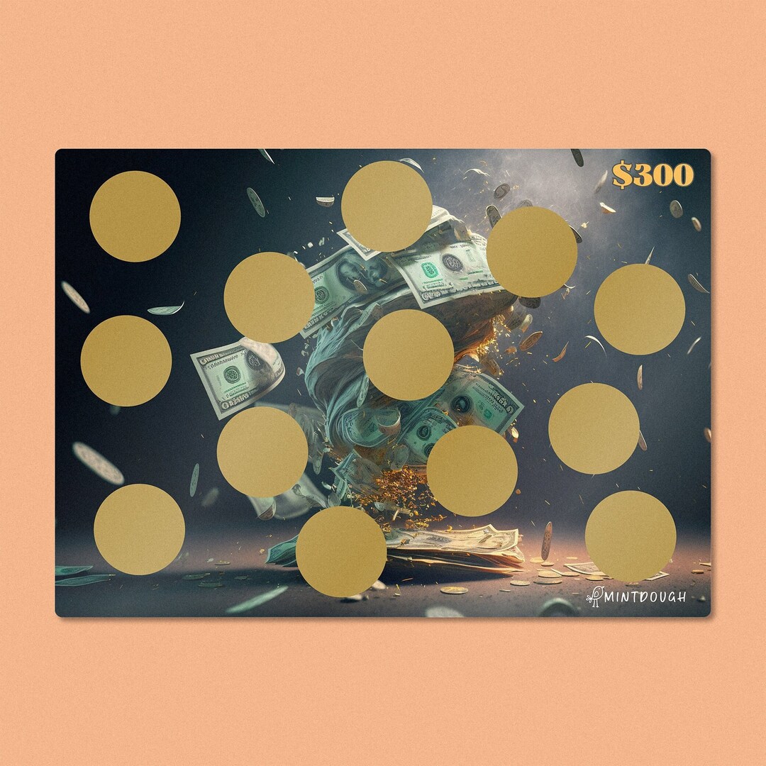 Dollar Dollar Bills Scratch-off Challenge - Savings Tracker, Fund ...