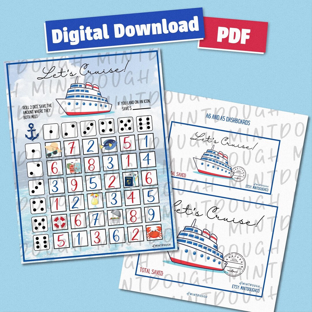 Let's Cruise Dice Game - Digital Download PDF Printable - Game Board ...