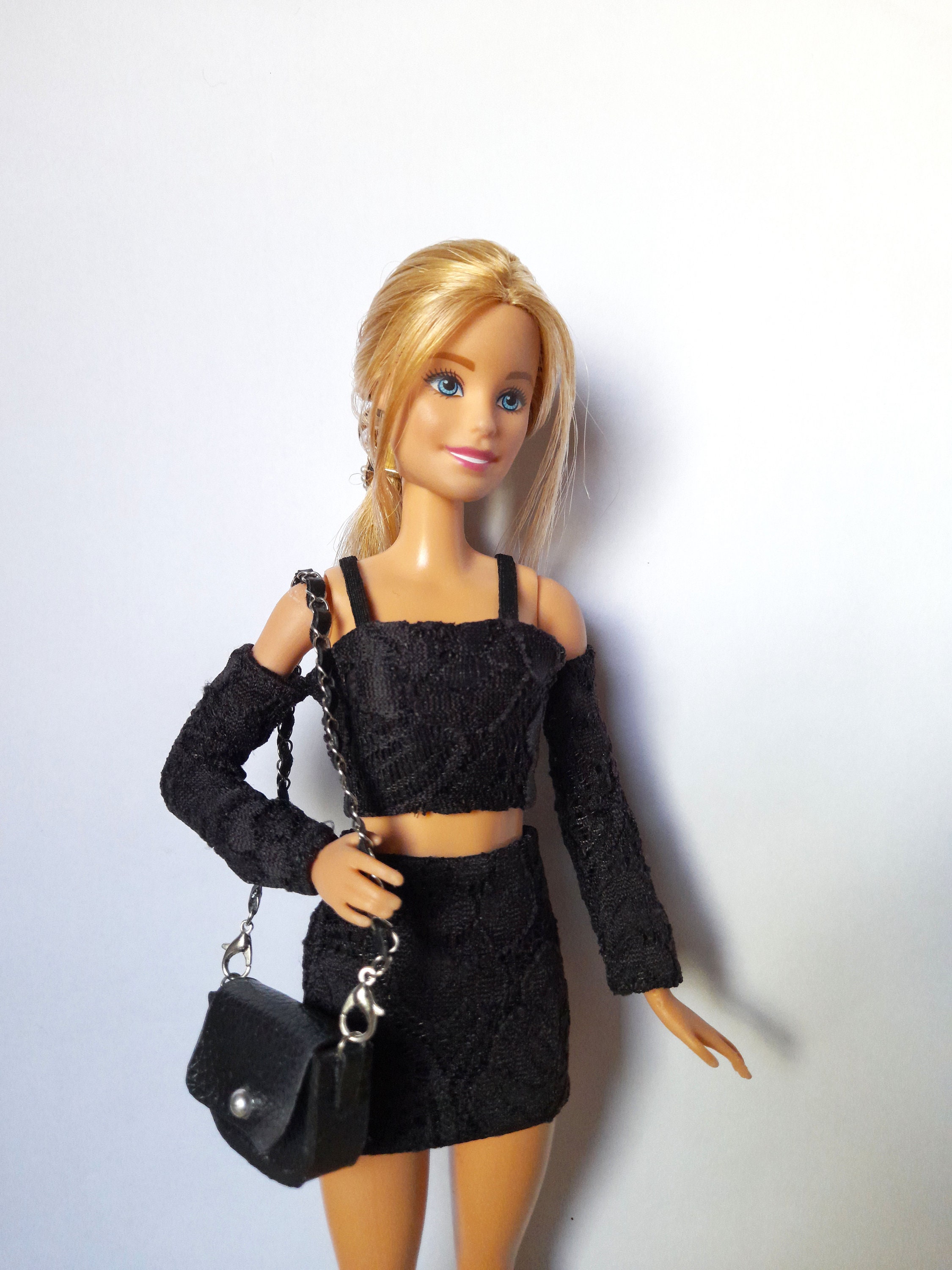 Black Lace Goth Style Doll Cloth Outfit Set, for 11.5 Inches 29 Cm ...