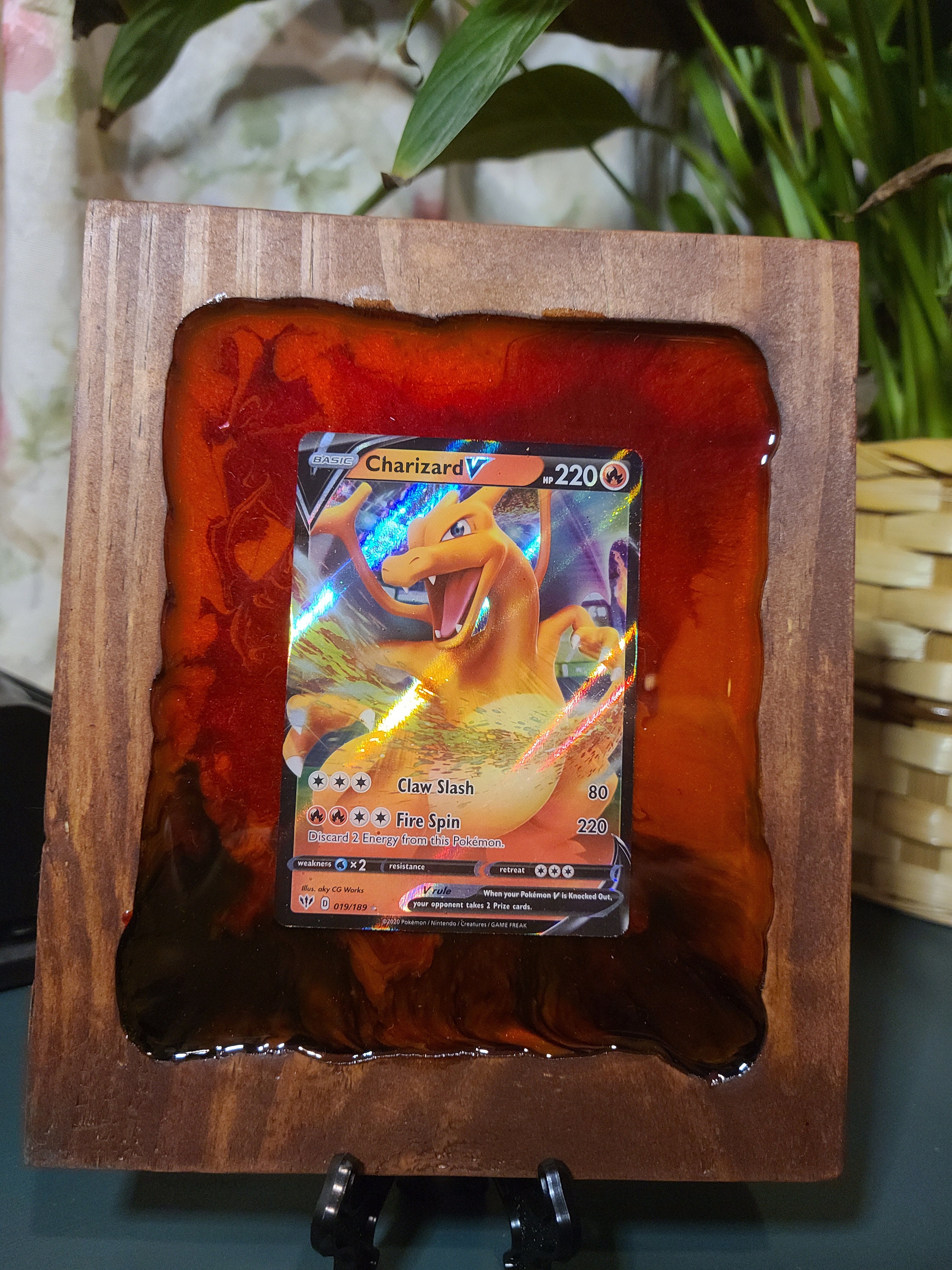 Pokemon Charizard Card Epoxy Wood Art - Etsy