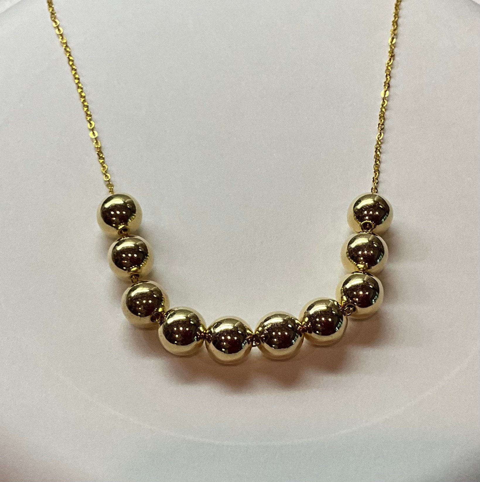Gold Tone Beaded Necklace Add a Bead Style Beads Are Gold Plated - Etsy